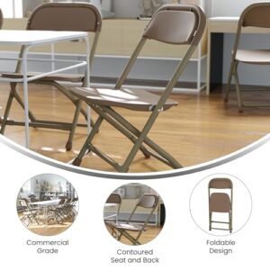 Flash Furniture 2 Pk. Kids Brown Plastic Folding Chair