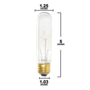 KOR T10/120V -Tubular - 120V - Medium (E26) Base - Incandescent Light Bulb (Clear, 25 WATT-4 Pack)