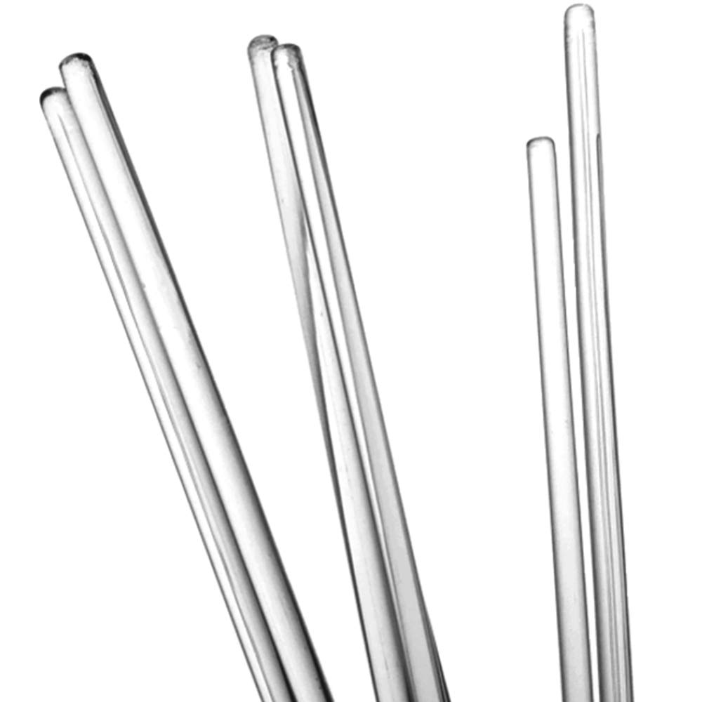 Glass Low Form Beaker Set with 2 Glass Stirring Rods, 5 Sizes - 50, 100, 250, 500, and 1L, 3.3 Borosilicate Glass, Karter Scientific 213A9