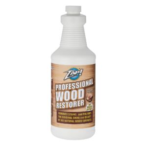 zap! professional wood cleaner and restorer | clean, polish, & restore wooden furniture & hardwood floors | kitchen cabinet & table | deep wood cleaner for heavy duty cleaning | 32 oz