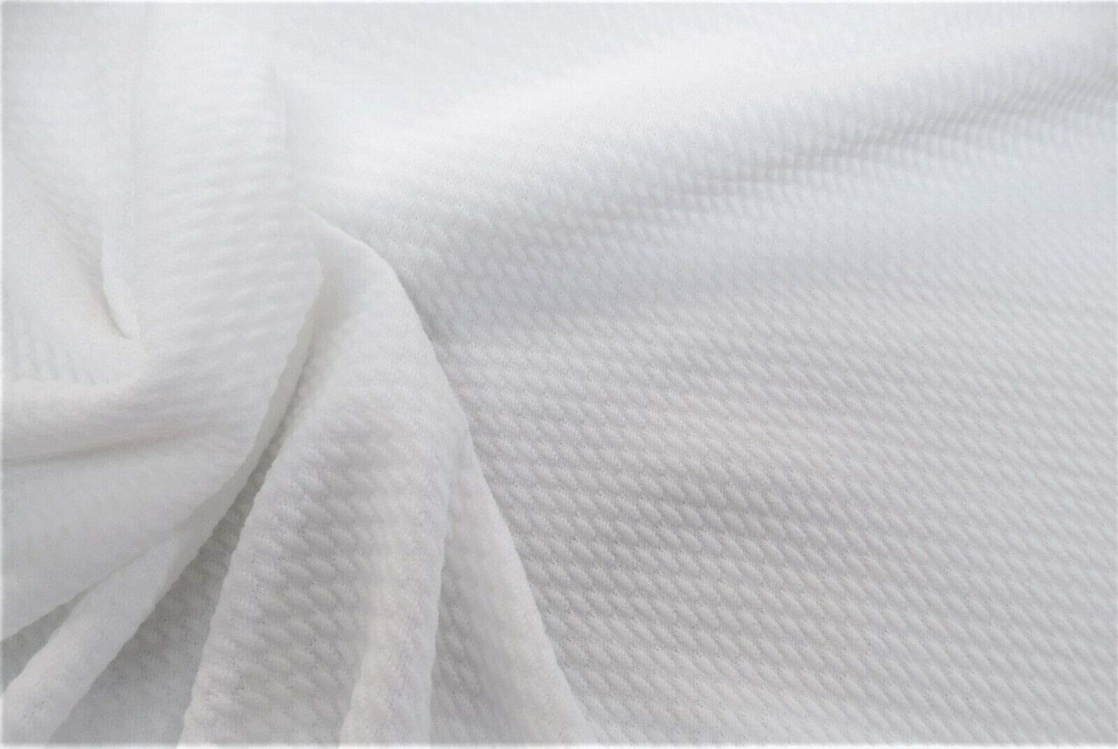 Bullet Textured Liverpool Fabric 4 Way Stretch White S10