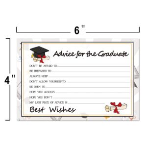 Graduation Wish Cards - 50PCs High School or College Graduation Advice Cards Supplies 2024 Decorations Grad Celebration Party Supplies for High School/College/Senior School