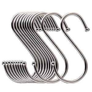 loymr 14 pcs heavy duty 4.7 inches extra large s shape hooks heavy-duty metal hanging hooks apply kitchenware bathroom utensils plants towels gardening multiple uses tools (silver)