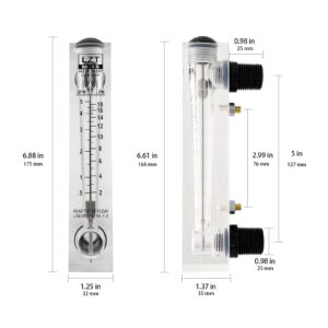 Xnrtop LZT M-15 0.5-5GPM 2-18LPM Water Flow Meter Panel Mount Type Flowmeter