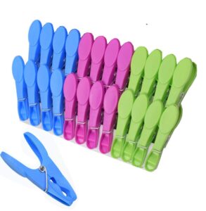 strong clothes pins for drying heavy duty laundry clothespins travel plastic clothing clamps big towel clips 24 pack