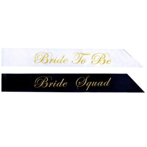 set of 10 bride to be bride squad sashes - bachelorette party sashes bridal shower sash favors gift