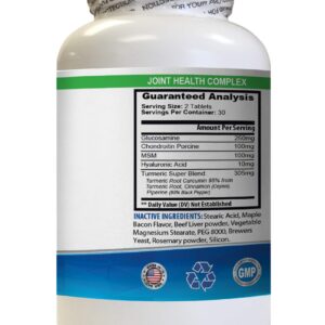 HAPPY PET VITAMINS LLC Dog Joint Supplement - Joint Health Complex with Turmeric for Dogs - with MSM and Turmeric - Hip Support - glucosamine sulfate for Dogs - 2 Bottles (120 Tablets)