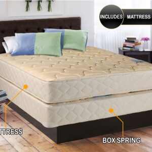 Dream Solutions USA Chiro Gentle Firm Full XL Two-Sided Mattress Only with Mattress Cover Protector (Beige) - Orthopedic, Innerspring Coils, Long Lasting