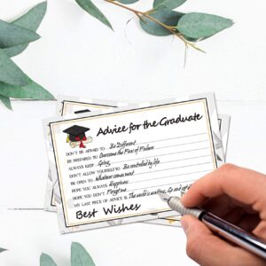 Graduation Wish Cards - 50PCs High School or College Graduation Advice Cards Supplies 2024 Decorations Grad Celebration Party Supplies for High School/College/Senior School