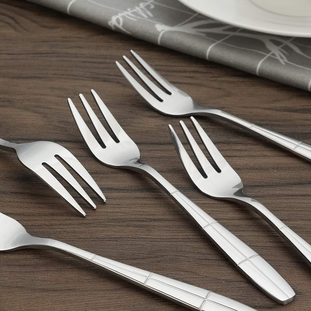 Eagrye 12-Piece Stainless Steel Tasting Fork/ 3-Tine for Dessert, Appetizer