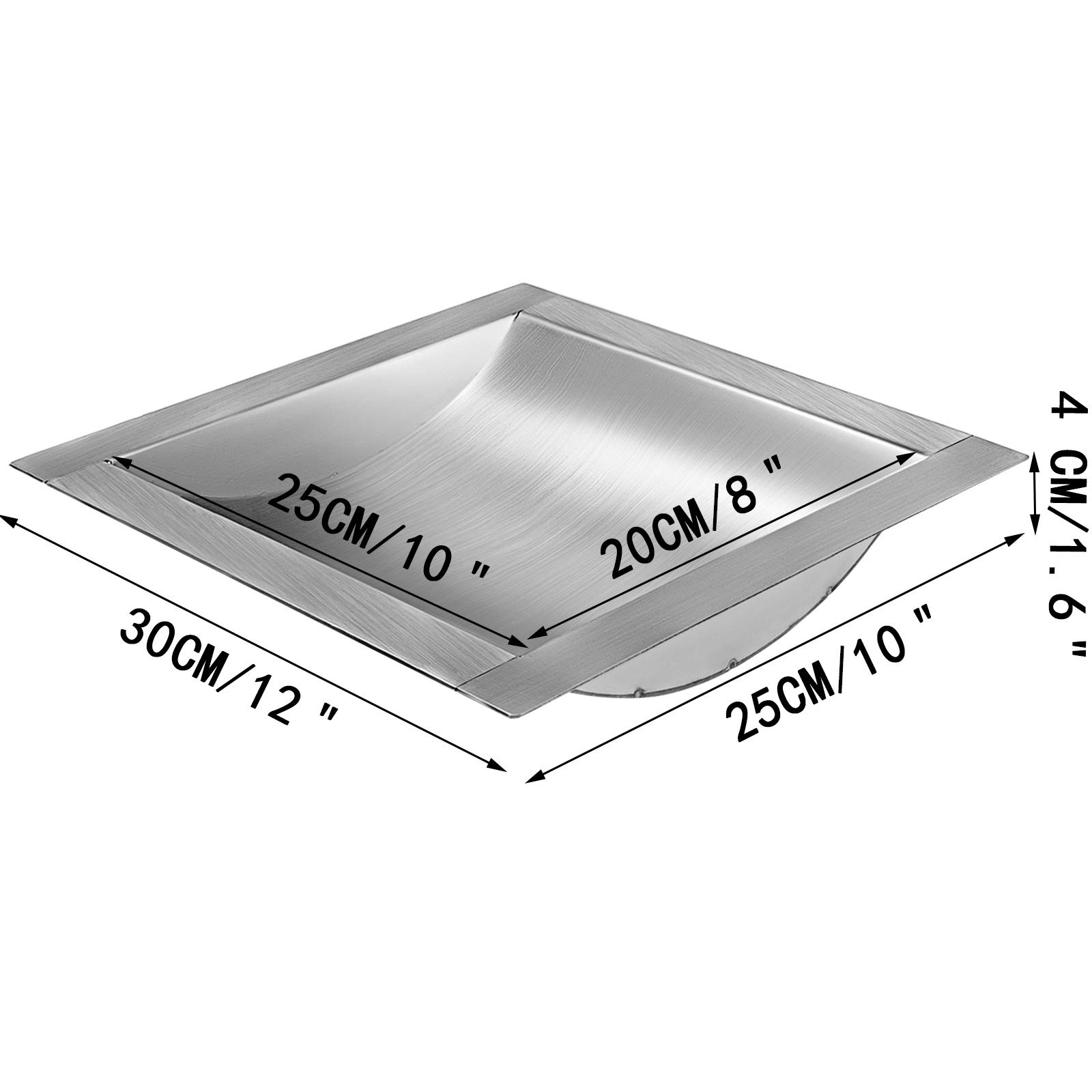 Mophorn 304 Stainless Steel Drop-in Deal Tray 12" Deep x 10" Wide x 1.6" High Brushed Finish for Cash Register Window