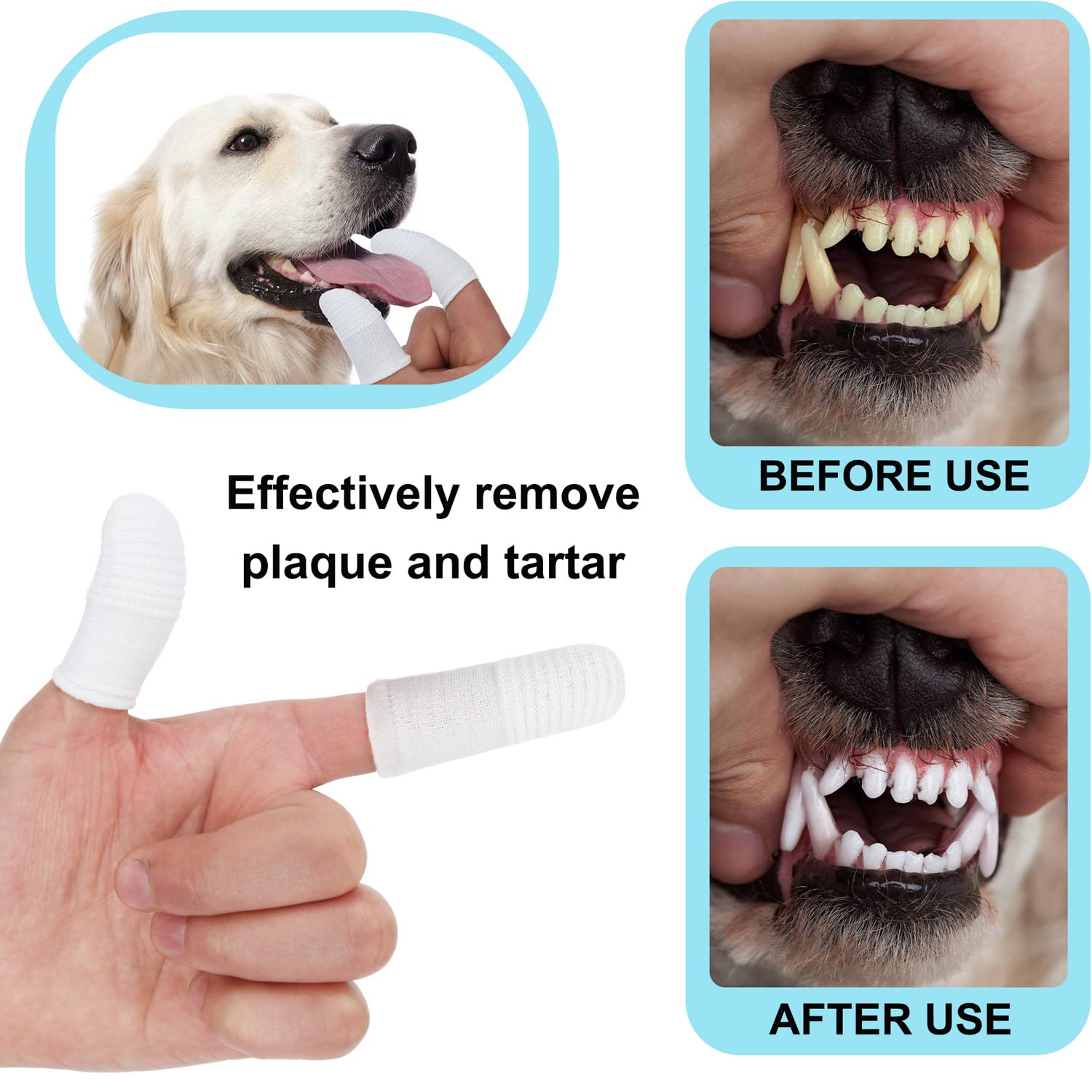 PenVinoo Pet Dog Soft Toothbrush Dog Toothbrush Finger Toothbrush pet Toothbrush Small to Large Dogs