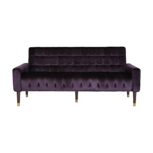 christopher knight home adan tufted velvet sofa tipped tapered legs, blackberry and gold finish