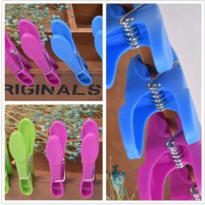 Strong Clothes Pins for Drying Heavy Duty Laundry Clothespins Travel Plastic Clothing Clamps Big Towel Clips 24 Pack