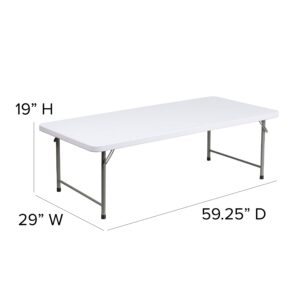 EMMA + OLIVER 4.93-Foot Kid's Granite White Plastic Folding Activity Table - Play Table