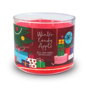 bath & body works 3-wick winter candy apple scented candle (winter 2018)