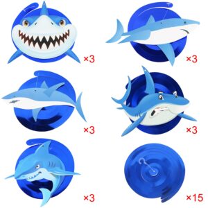 30PCS Shark Hanging Swirls Decorations - Summer Pool Decoration Under the Sea Party Decoration Ocean Theme Party Supplies Baby Shark Birthday Party Favor Supplies