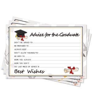 graduation wish cards - 50pcs high school or college graduation advice cards supplies 2024 decorations grad celebration party supplies for high school/college/senior school