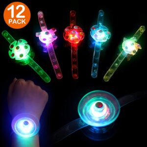 12 Pack LED Light up Bracelet Fidget Toys, Party Favors for Kids 4-8 8-12, Glow in The Dark Birthday Party Supplies, Pinata Goodie Bags Stuffers for kids, Halloween Party Favors Christmas Kids Gifts