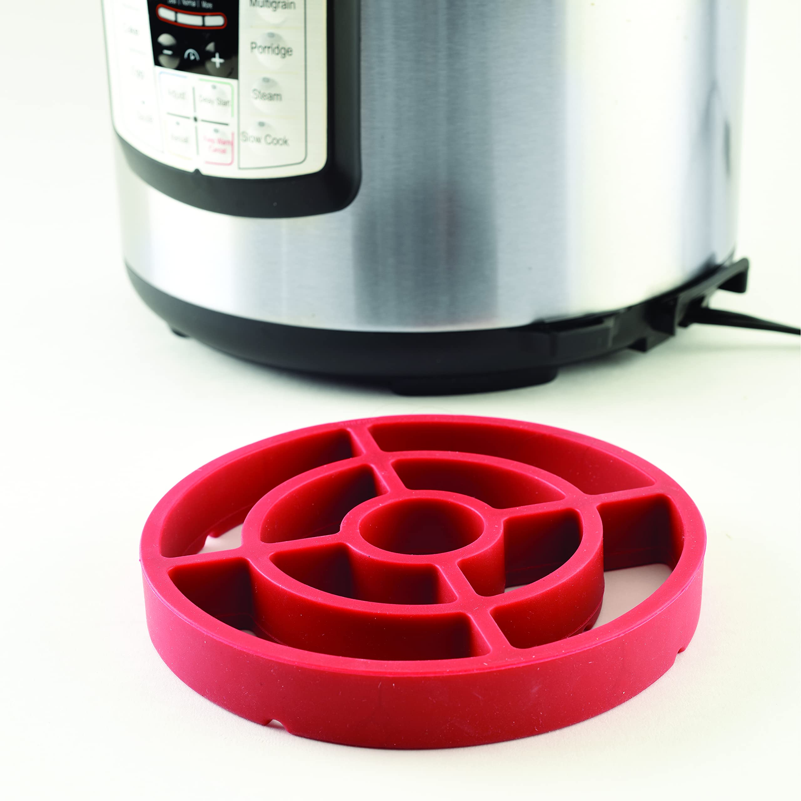 Norpro 392 Round Silicone Roast Rack, Red, 7"