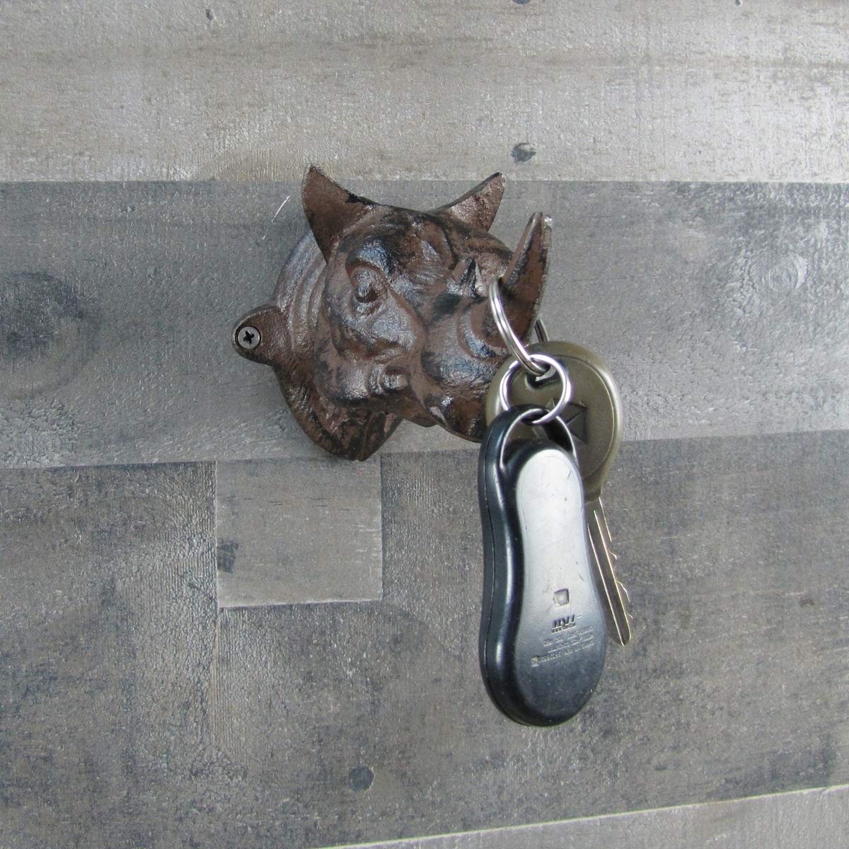 TG,LLC Treasure Gurus Metal Wall Mount Rhino Head Single Hook Keyring Coat Hat Holder