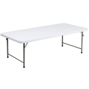 EMMA + OLIVER 4.93-Foot Kid's Granite White Plastic Folding Activity Table - Play Table