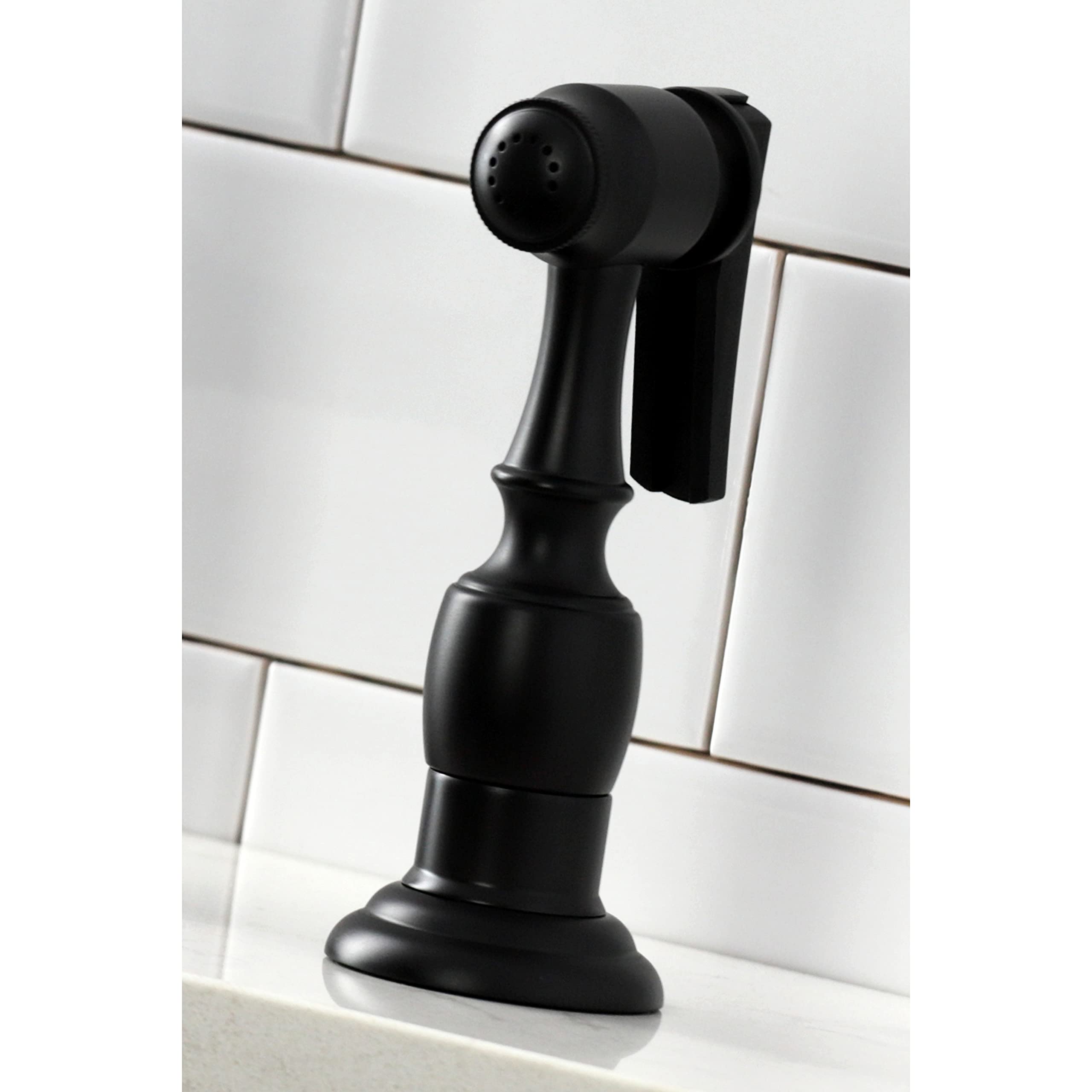 Kingston Brass KS1270TXBS French Country Bridge Kitchen Faucet, Matte Black