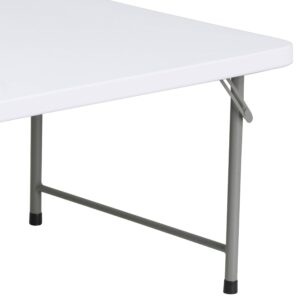 EMMA + OLIVER 4.93-Foot Kid's Granite White Plastic Folding Activity Table - Play Table