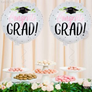 KatchOn, Big Congrats Grad Balloons - 18 Inch | Graduation Balloon, Congratulations Balloons for Graduation Decorations Class of 2024 | Pink Graduation Balloons 2024, Graduation Party Decorations 2024