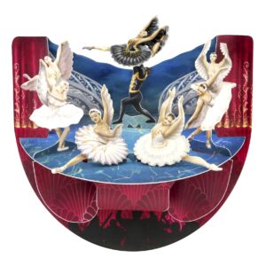 santoro popnrock, 3d pop up greeting card - swan lake ballet - for her, for mum, birthday, mothers day