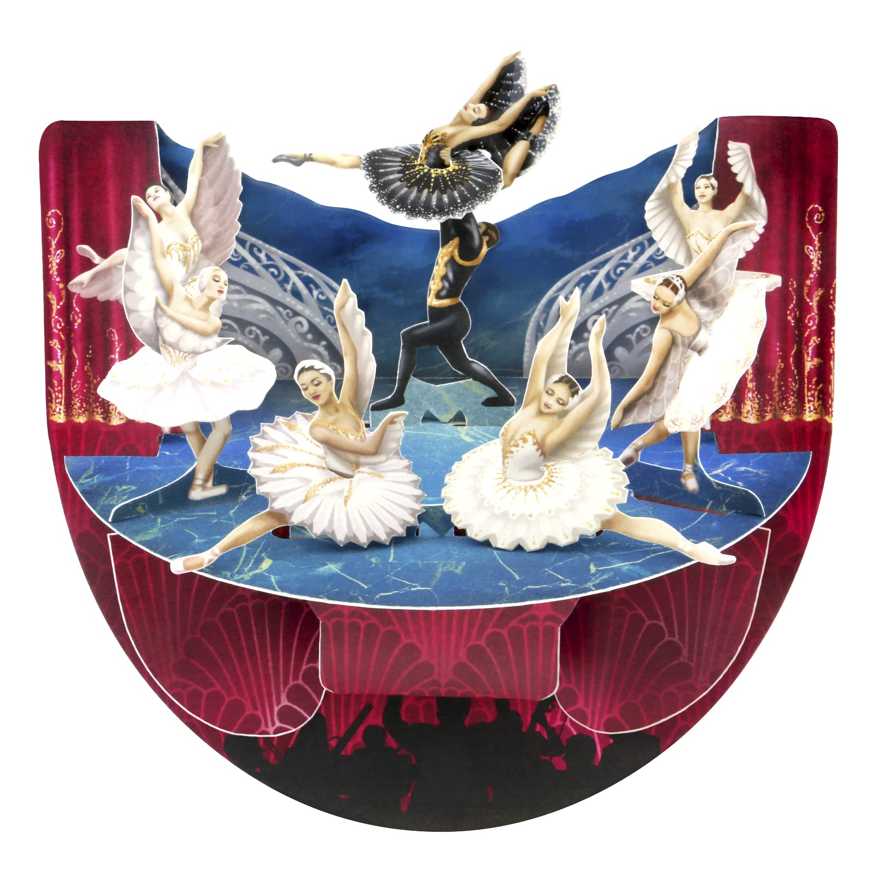 SANTORO PopnRock, 3D Pop Up Greeting Card - Swan Lake Ballet - for Her, for Mum, Birthday, Mothers Day