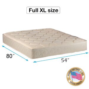 Dream Solutions USA Comfort Classic Gentle Firm Full XL Mattress Only with Mattress Cover Protector Included - Fully Assembled, Orthopedic, Good for Your Back, Long Lasting and 1 Sided