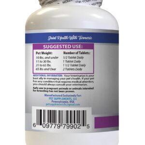 PET SUPPLEMENTS & NUTRITION LLC cat Joint Supplement - Cats Joint Health with Turmeric - MSM - Natural Support for Hip and Joints - condroitina glucosamina msm for Cats - 2 Bottles (120 Tablets)