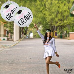 KatchOn, Big Congrats Grad Balloons - 18 Inch | Graduation Balloon, Congratulations Balloons for Graduation Decorations Class of 2024 | Pink Graduation Balloons 2024, Graduation Party Decorations 2024