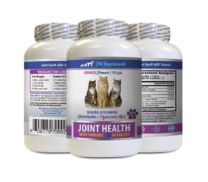 pet supplements & nutrition llc joint care for cats - cats joint health with turmeric - msm - natural support for hip and joints - glucosamine chondroitin dogs and cats - 1 bottle (60 tablets)