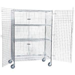 TableTop King NSF Mobile Chrome Wire Security Cage Kit - 24" x 48" x 69"