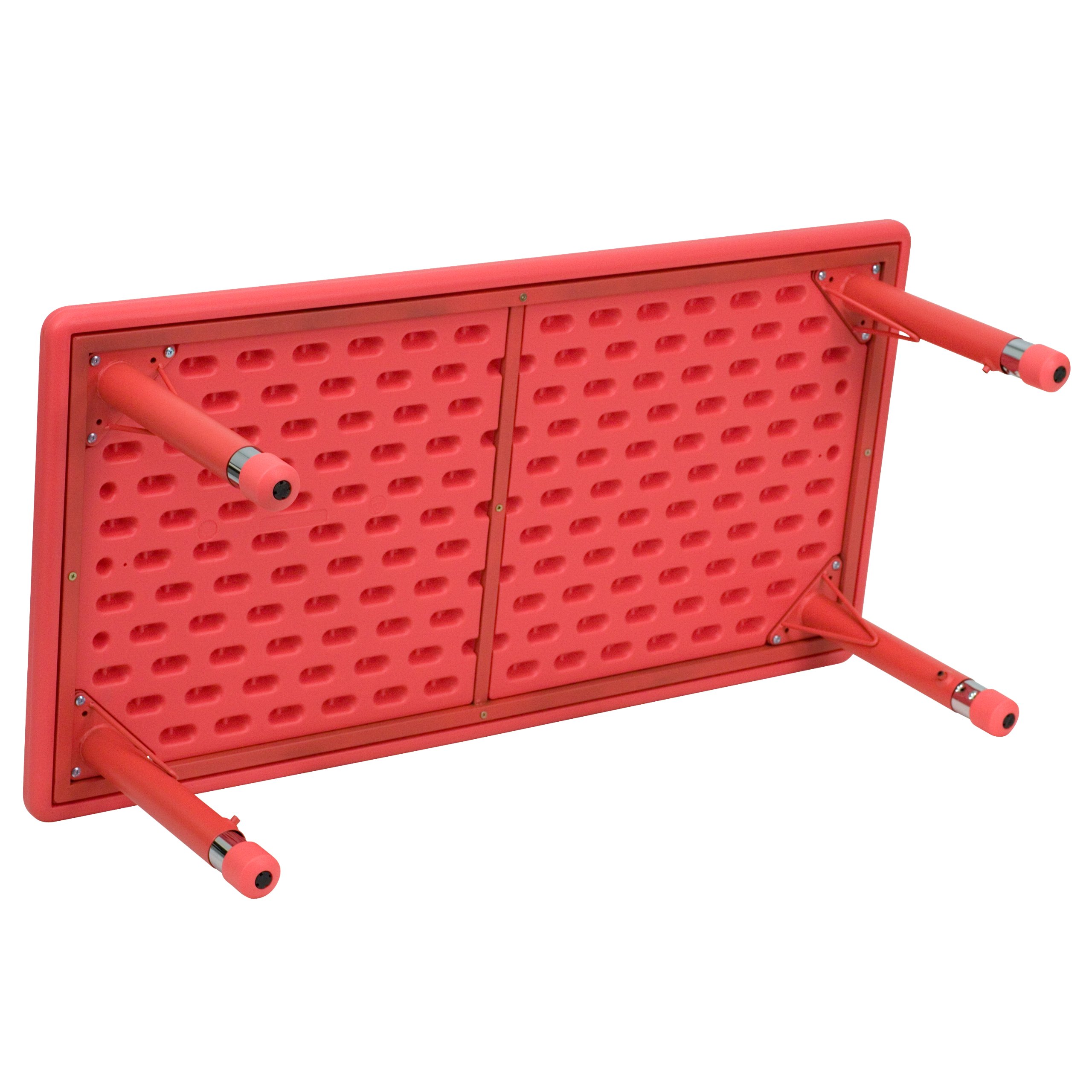 EMMA + OLIVER 24x48 Red Plastic Height Adjustable Activity Table