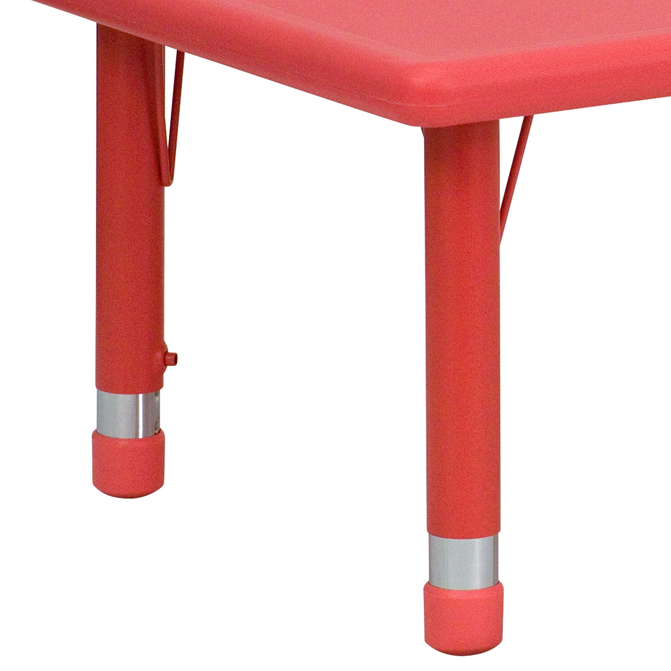 EMMA + OLIVER 24x48 Red Plastic Height Adjustable Activity Table