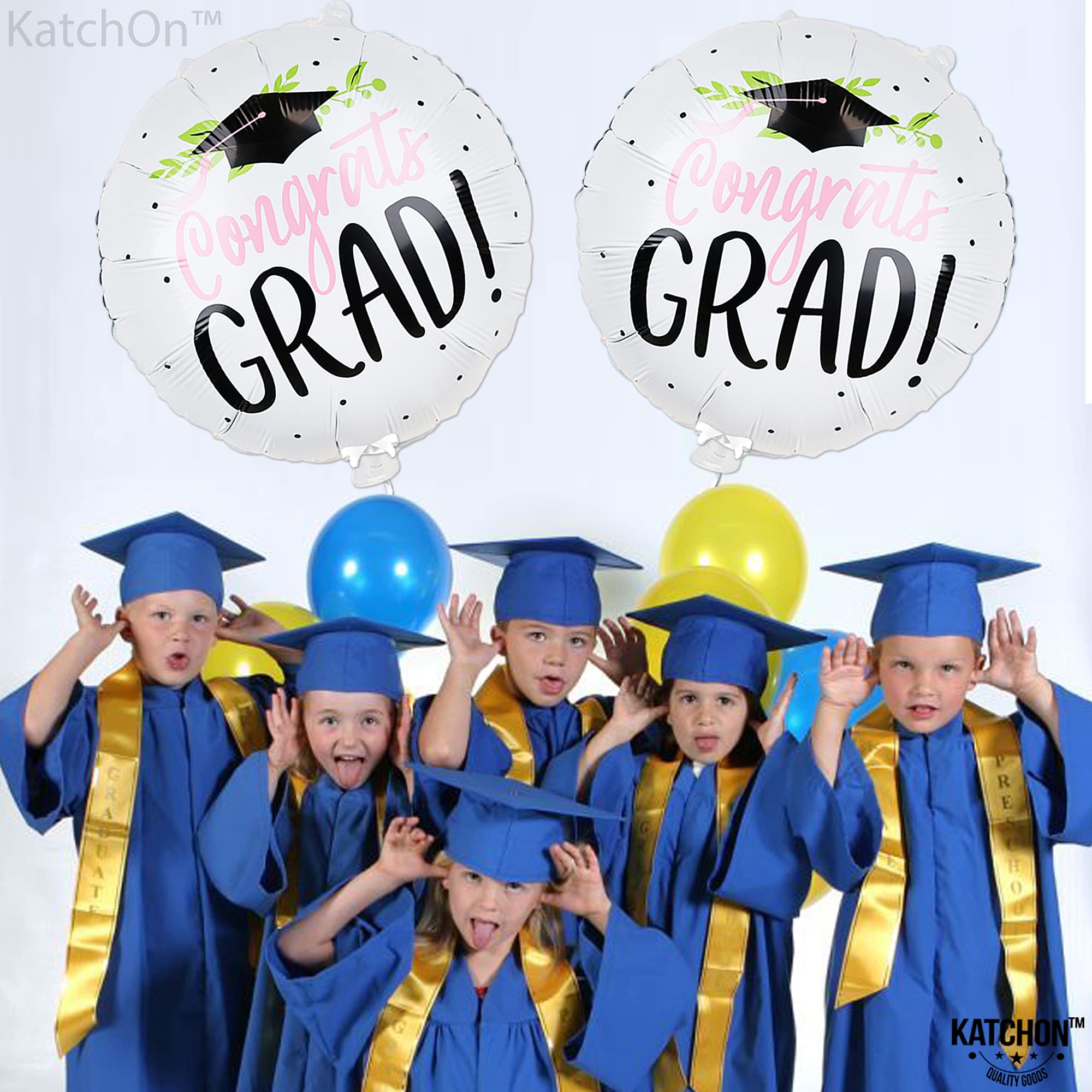 KatchOn, Big Congrats Grad Balloons - 18 Inch | Graduation Balloon, Congratulations Balloons for Graduation Decorations Class of 2024 | Pink Graduation Balloons 2024, Graduation Party Decorations 2024