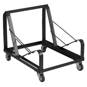 emma + oliver black steel sled base stack chair dolly - party event rental