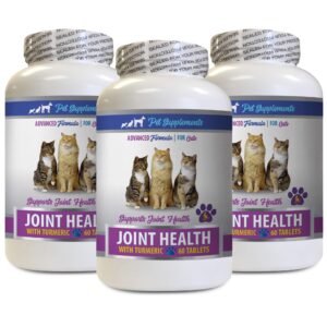 PET SUPPLEMENTS & NUTRITION LLC Extend Joint Care for Cats - Cats Joint Health with Turmeric - MSM - Natural Support for Hip and Joints - Organic Turmeric for Cats - 3 Bottles (180 Tablets)