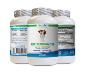 pet joint supplements - joint health complex with turmeric for dogs - with msm and turmeric - hip support - dog turmeric - 1 bottle (60 tablets)