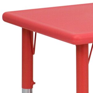 EMMA + OLIVER 24x48 Red Plastic Height Adjustable Activity Table