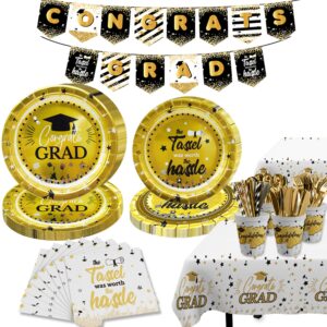 2025 graduation party decorations - graduation decorations class of 2025, graduation party supplies. graduation plates and napkins 2025 for 24 guests