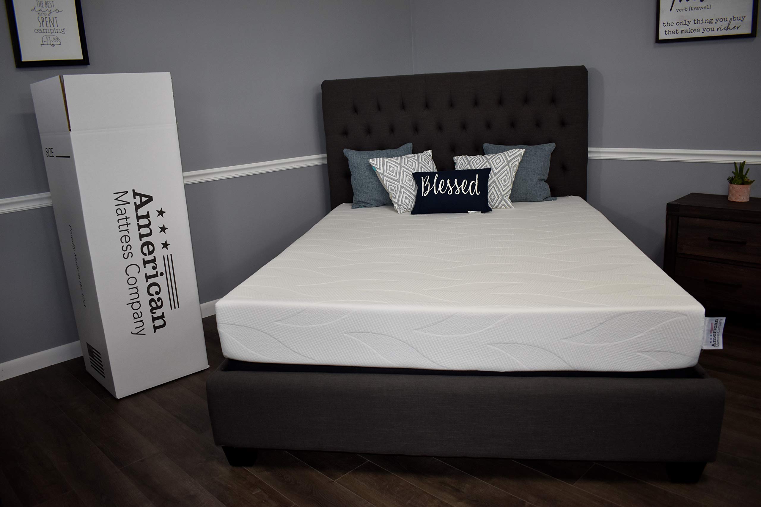 American Mattress Company 6" Graphite Infused Memory Foam-Sleeps Cooler-100% Made in The USA-Medium Firm (Queen)