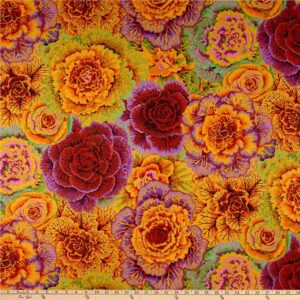 kaffe fassett collective for freespirit brassica orange, fabric by the yard