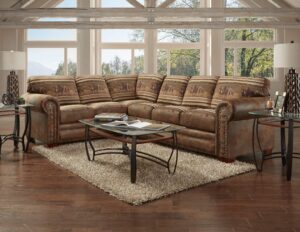 american furniture classics model wild horses two piece sofa sectional pinto brown