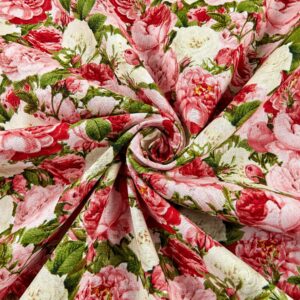 David Textiles Vintage Rose Bouquet Multi Fabric Fabric by the Yard