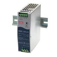 mean well sdr-120-12 din rail power supply 1 output 120w 12v 10a pfc, adjustable output, enclosed free air, metal casing, ultra slim, input: 88~264 vac, 124~370 vdc