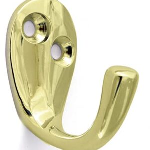 Alno Single Robe Hook, UNLACQUERED Brass